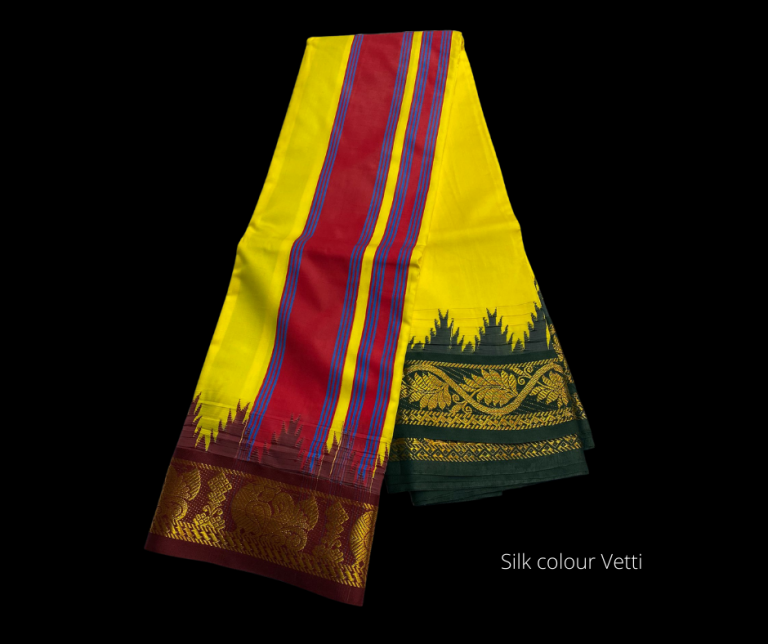 Silk Coloured Vetti in Yellow - Rsm Silks Online