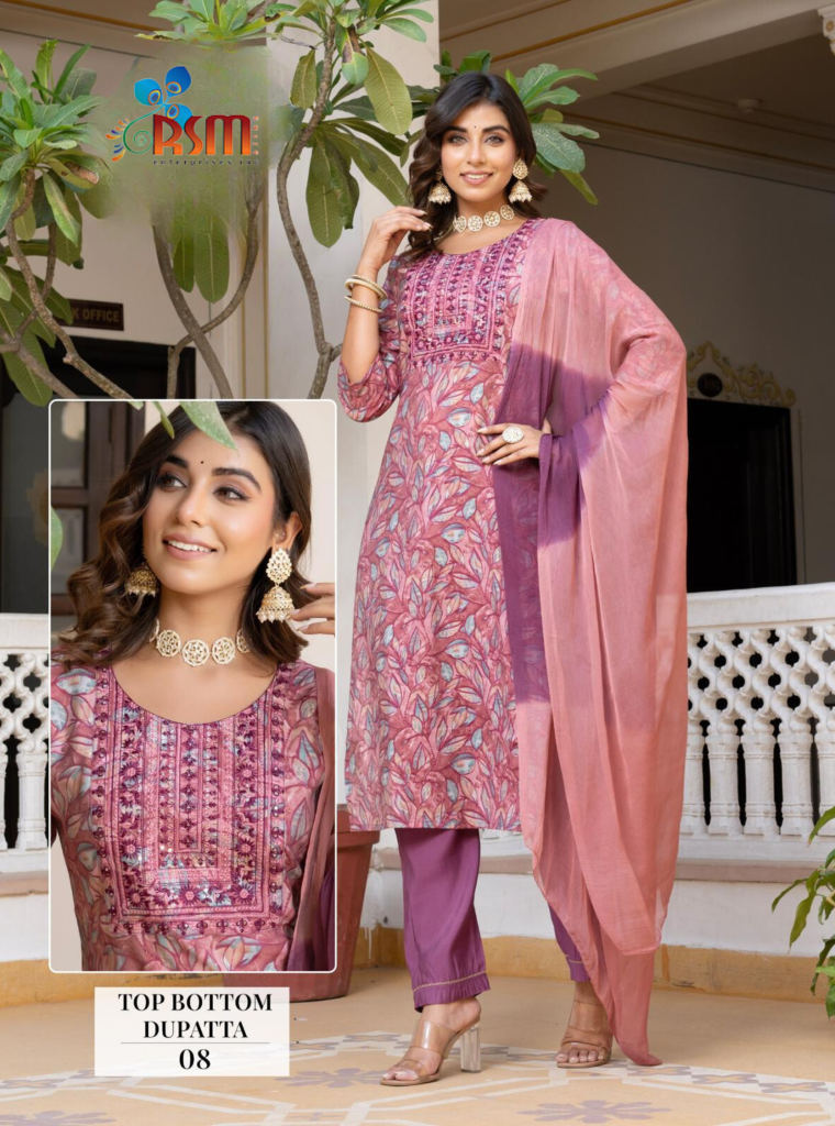 Chanderi Modal Kurti Set with Foil Print - Rsm Silks Online