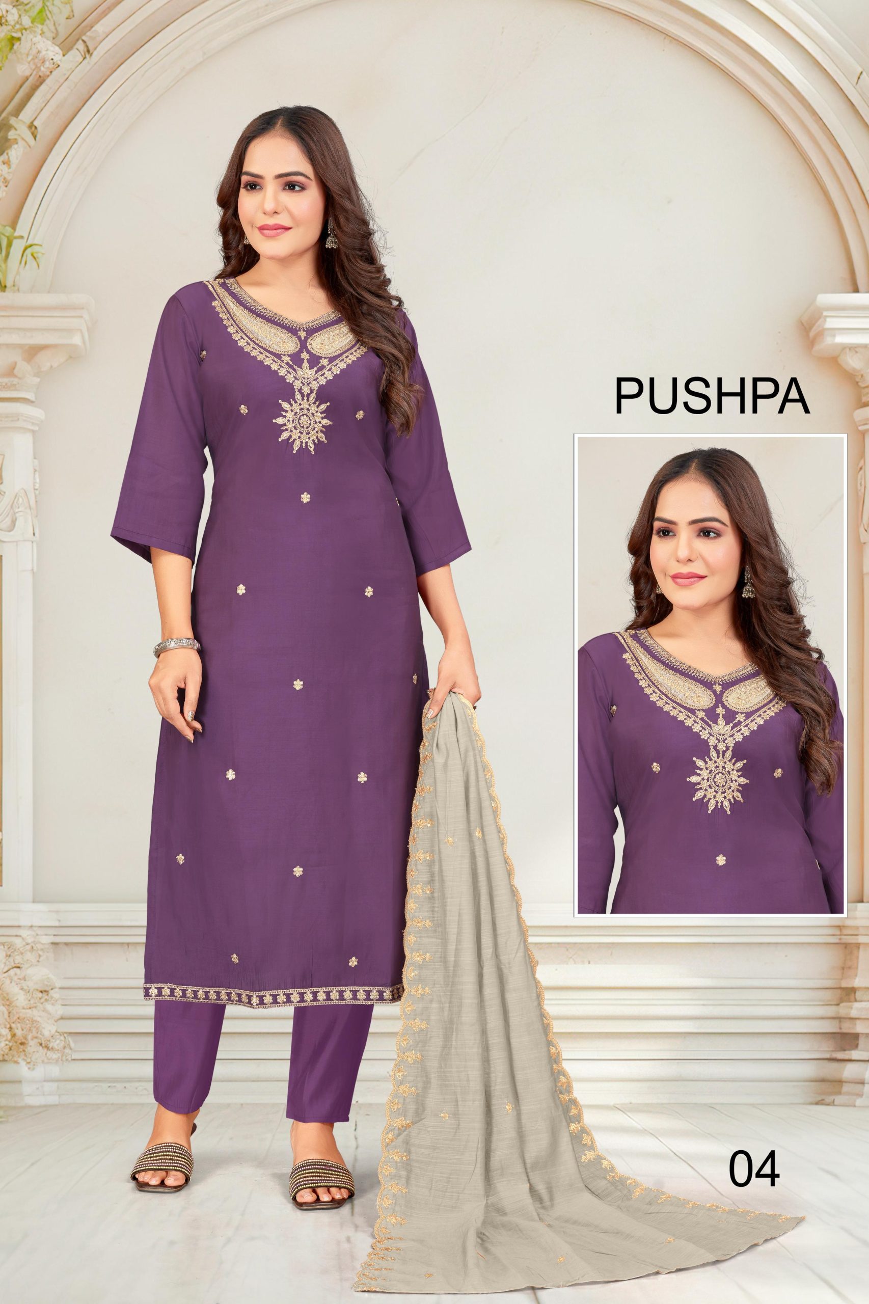 Rangila Silk Embroidered Kurti Set - Rsm Silks Online